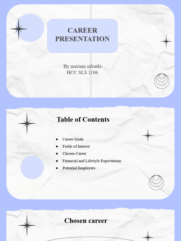 Career Presentation | PDF