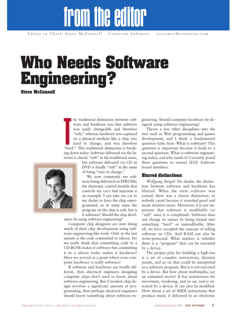 McConnell Who Needs Software | PDF