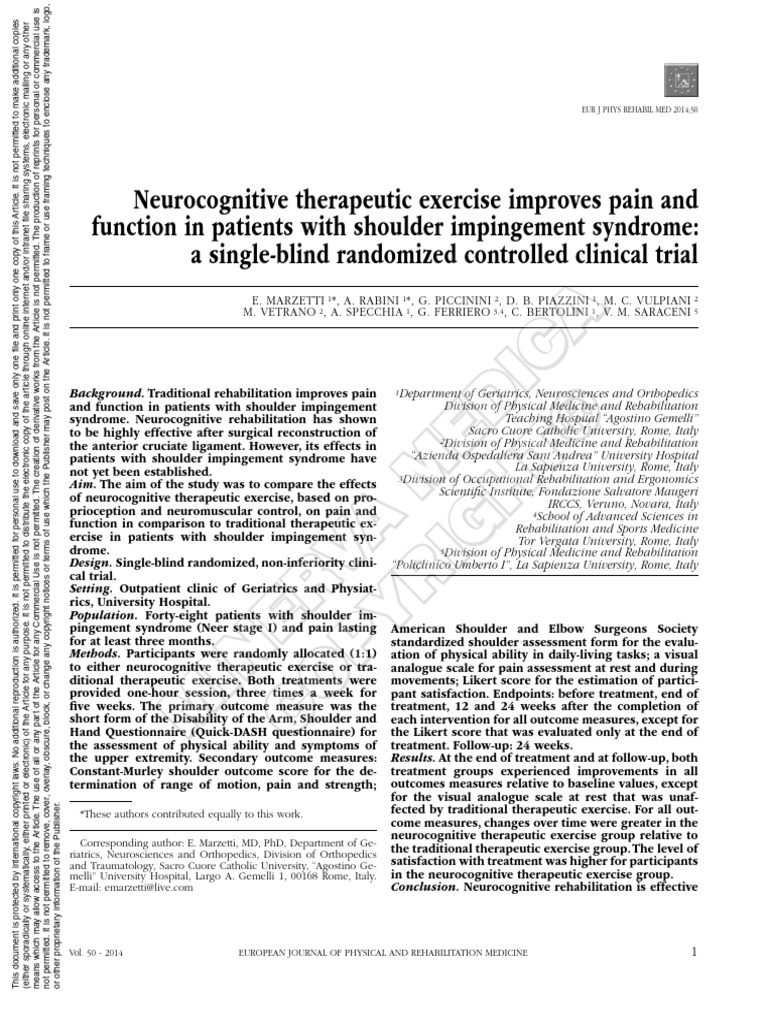 Neurocognitive Therapeutic Exercise Impr | PDF