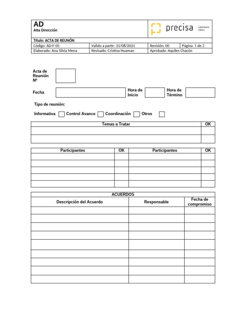 Ad F 05 Acta De Reunión V00 Pdf