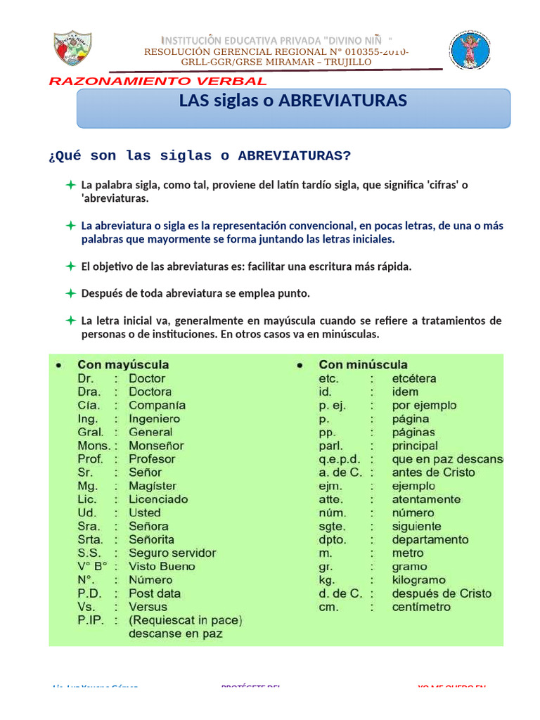 19 Las Abreviaturas | PDF
