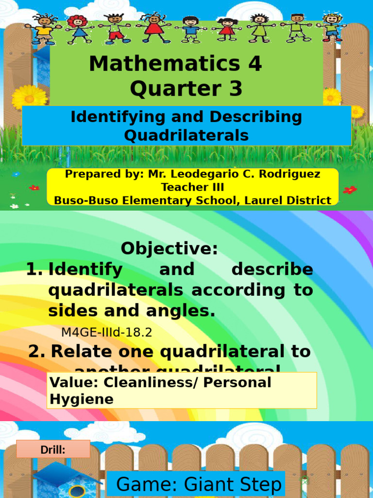 MATH 4 PPT Q3 W4 - Lesson 52 - Quadrilateral 2 | PDF