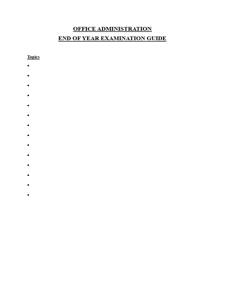 Office Administration EOY Examination Guide | PDF
