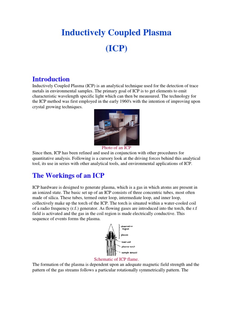 Inductively Coupled Plasma | PDF | Mass Spectrometry | Chemistry