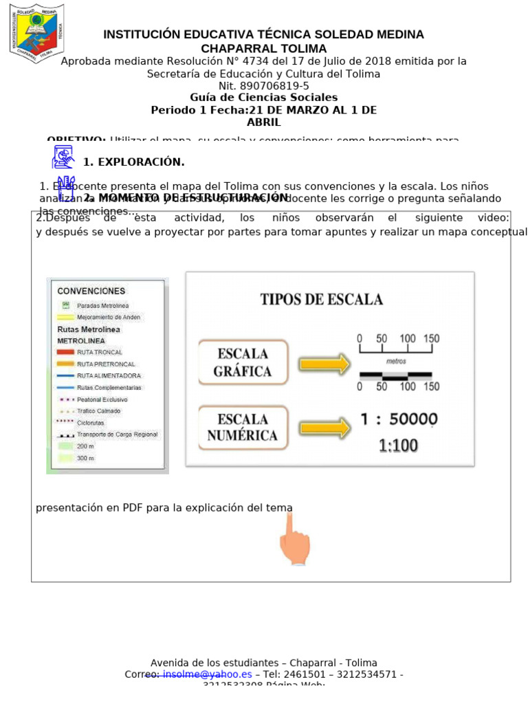 Clase 3. Mapas Convenciones y Escalas Grado 4º I Periodo (1) - Compressed | PDF | Mapa