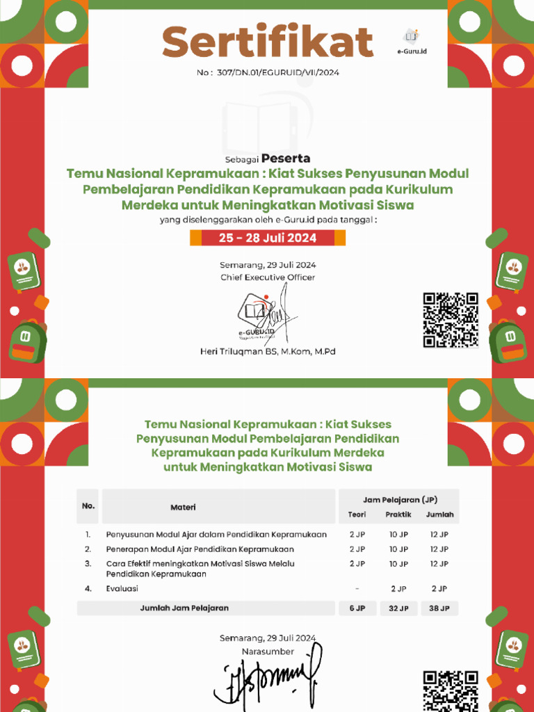 Sertifikat Pelatihan Pramuka | PDF