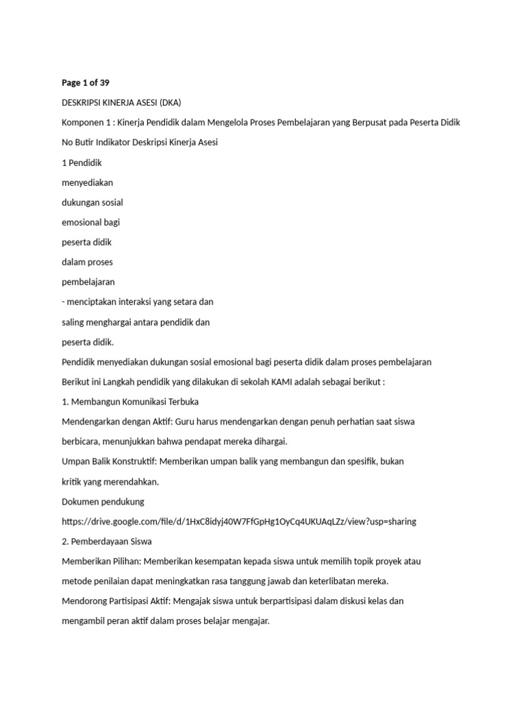 Data Isian Akreditasi DKA 14 Poin | PDF