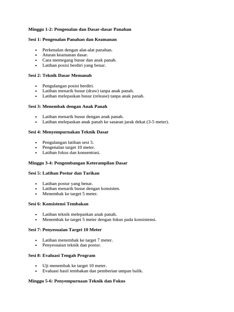 Program Ekskul Panahan | PDF