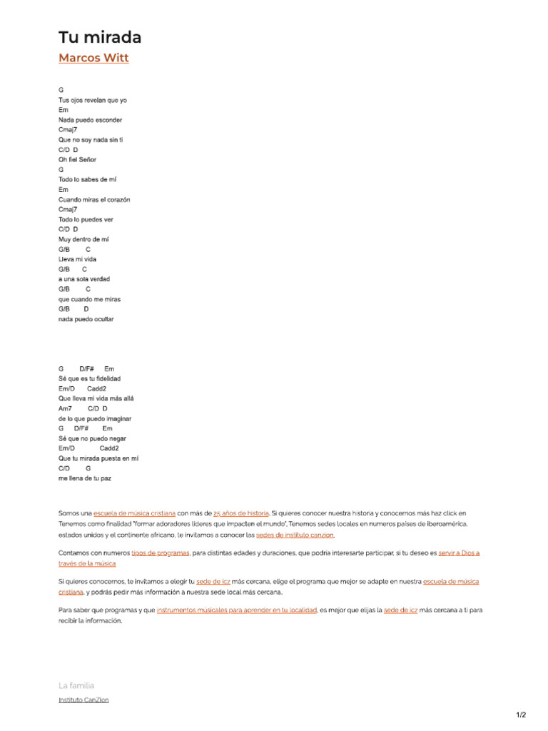 Chart Tu Mirada MW | PDF