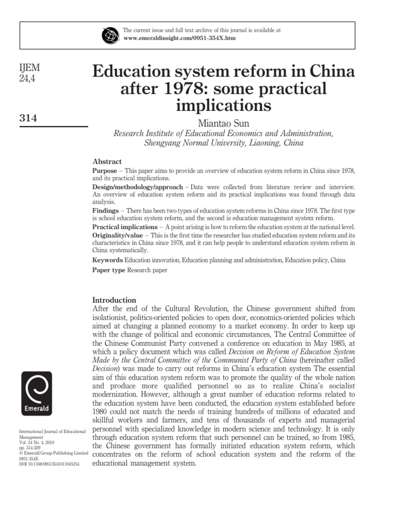 Chinese Education System After Revolution | PDF