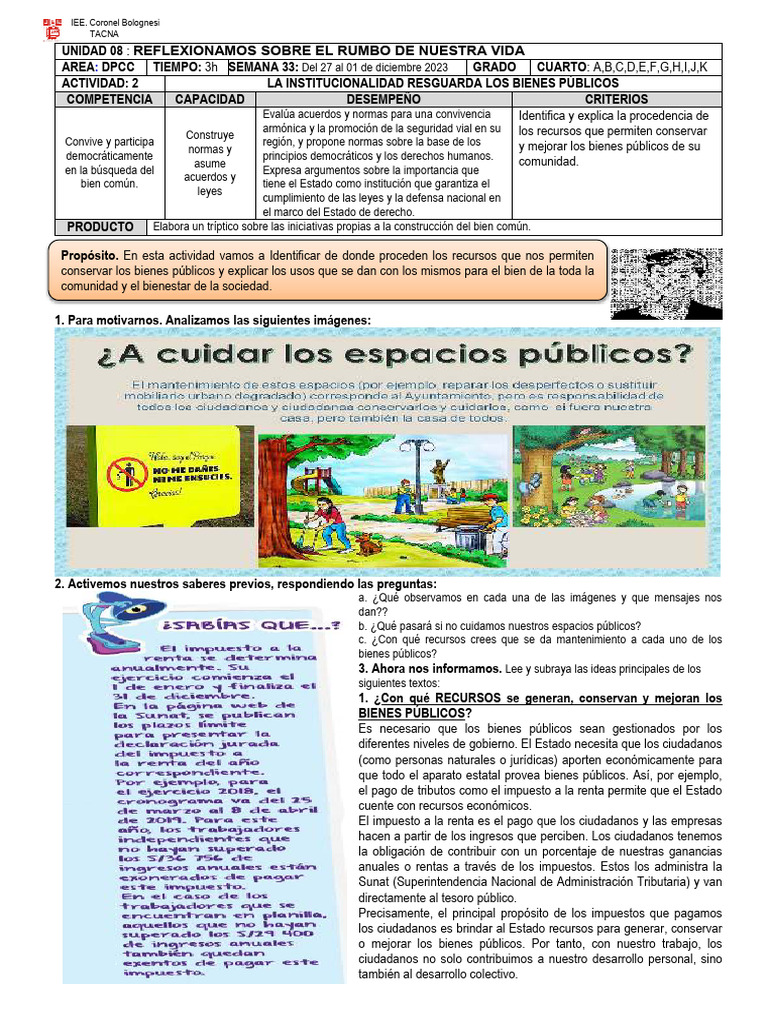 Unidad 8 - Act2 - DPCC - 4º - Ivb | PDF