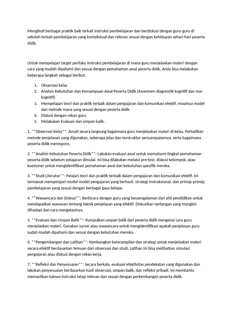 PMM Instruksi Pembelajaran | PDF