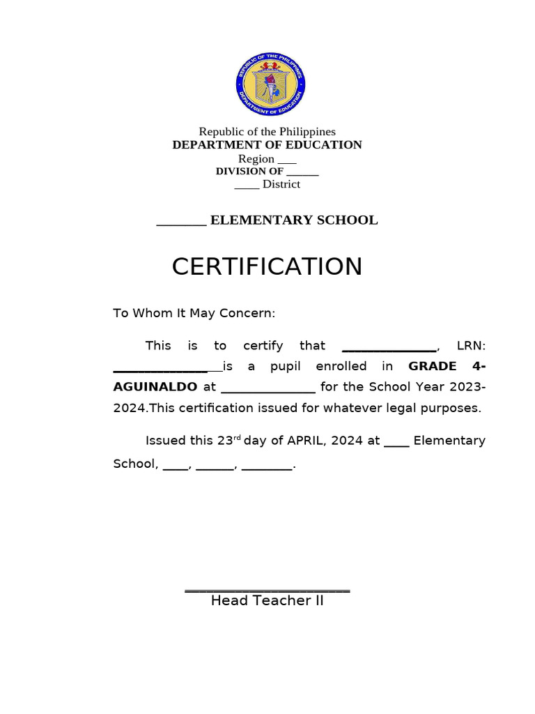 School Certificate | PDF