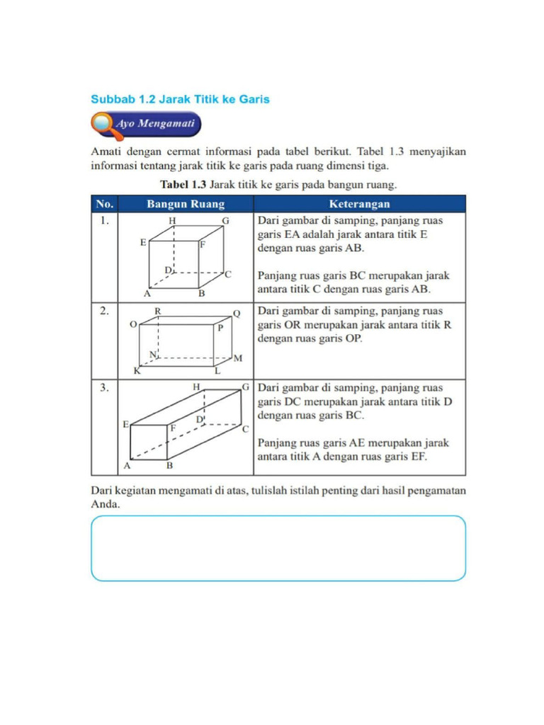P2 (Materi) Kelas XII Matematika Dimensi Tiga 23 Juli | PDF