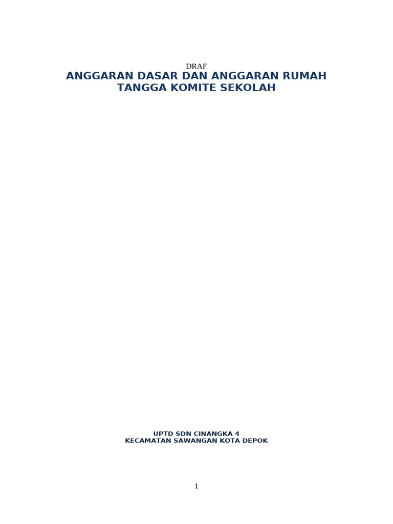 Draf AD ART Komite Sekolah | PDF