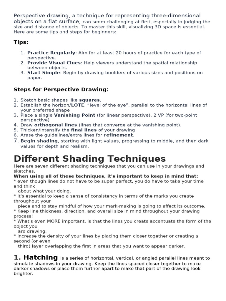 Perspective-Drawing-shading-Techniques | PDF