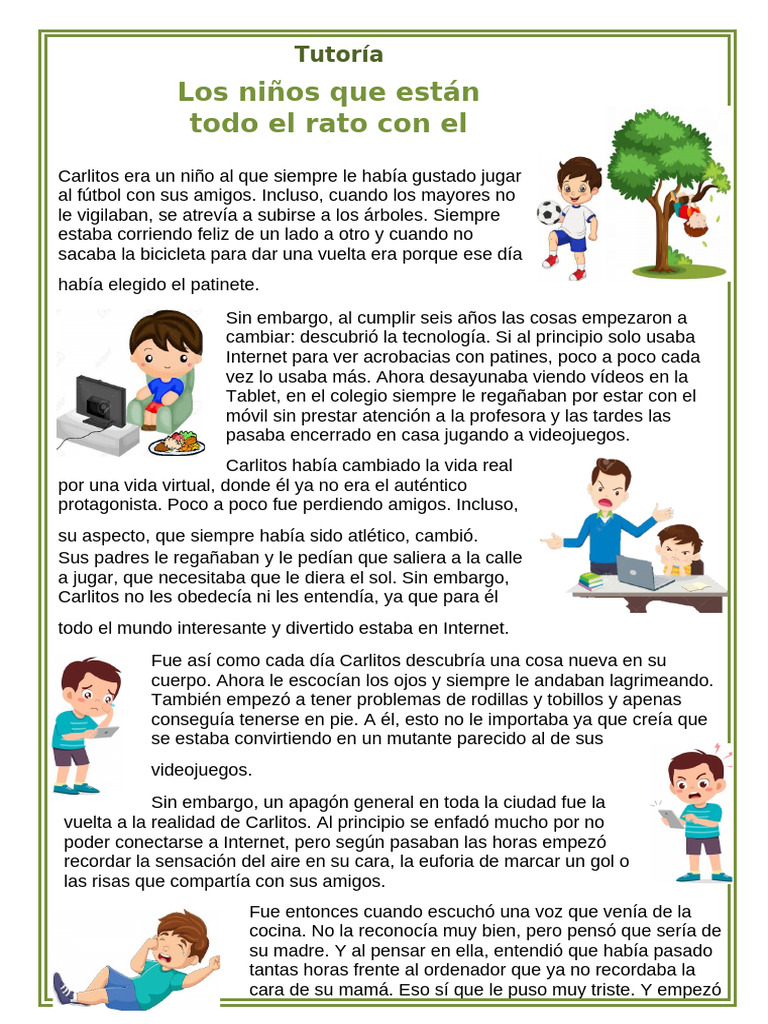 Ficha Los Niños Que Están Todo El Rato Con El Móvil | PDF