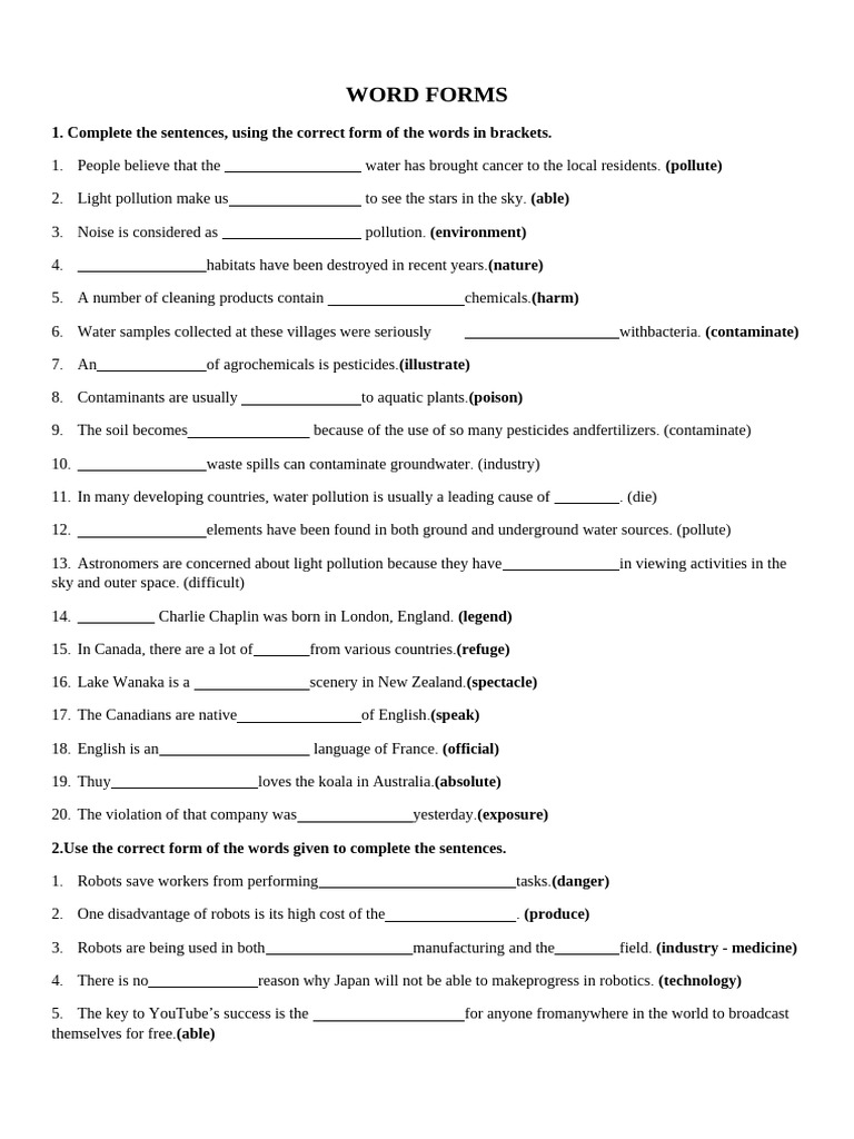 Word Forms | PDF