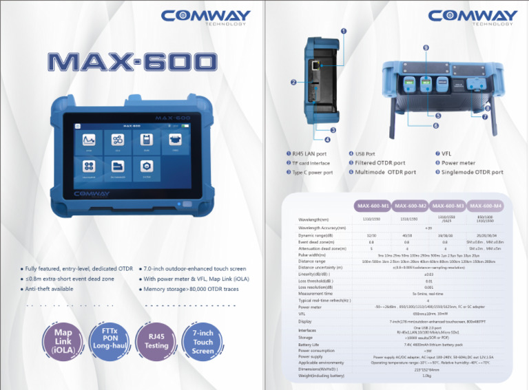 Comway-600 Otdr-En | PDF