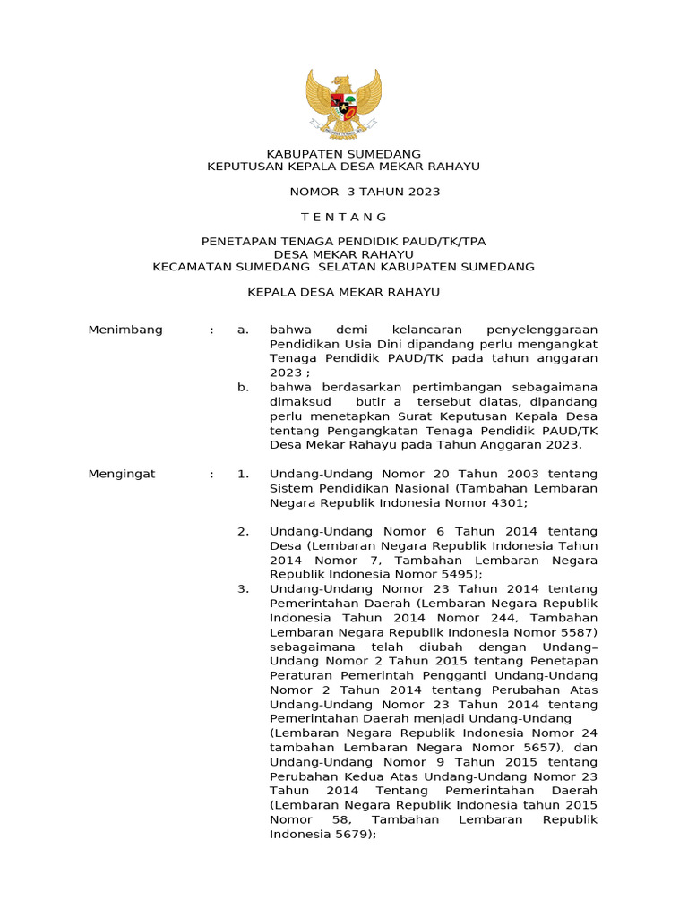 SK Guru Paud Tpa 2023 | PDF
