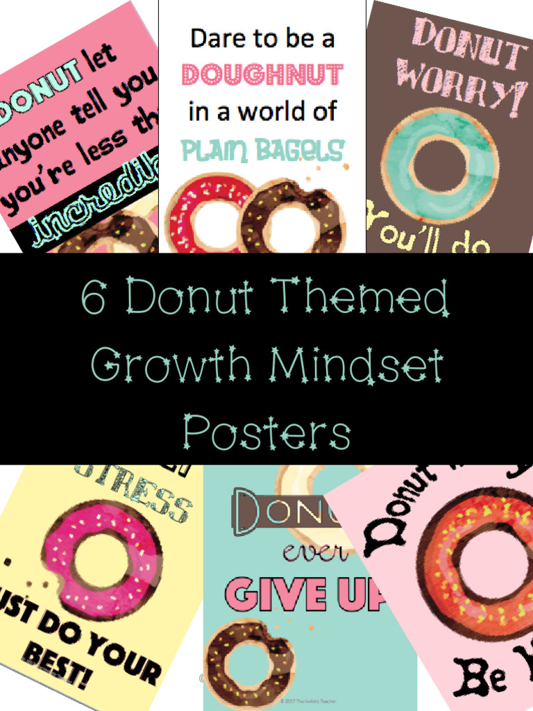 6 Growth Mindset Posters Donut Theme | PDF