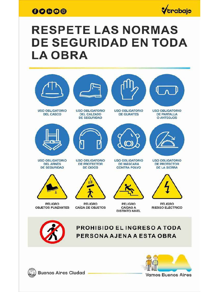 Cartel Obligatorio Normas de Seguridad en Obra D - NQ - NP - 691331 ...