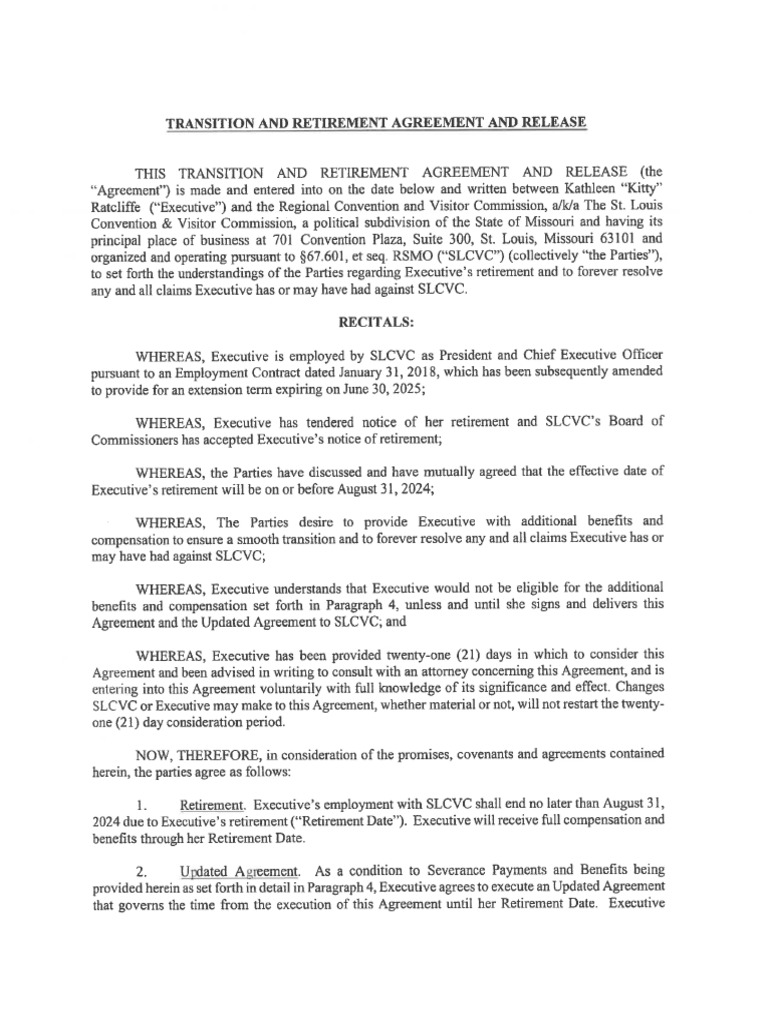 Ratcliffe Retirement Agreement 070124 | PDF