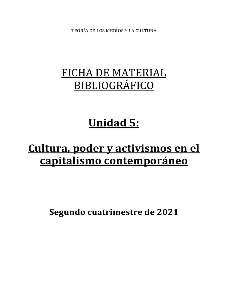 Ficha Unidad 5 - TMC 2021 | PDF