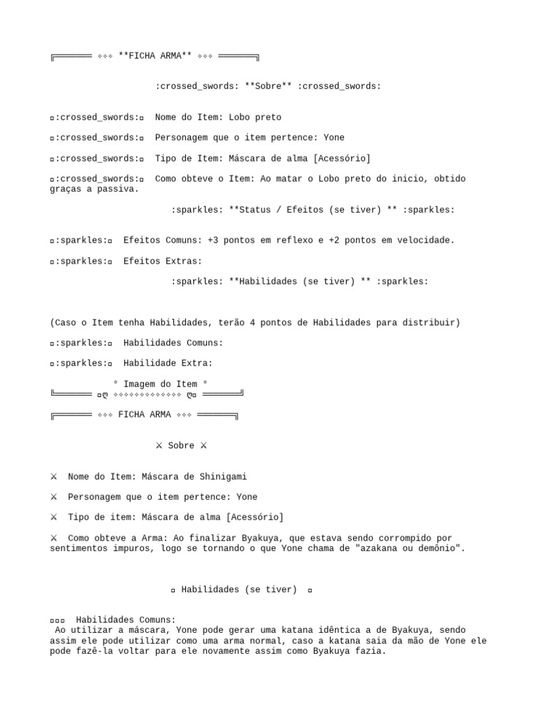 Itens e Armas RPG | PDF