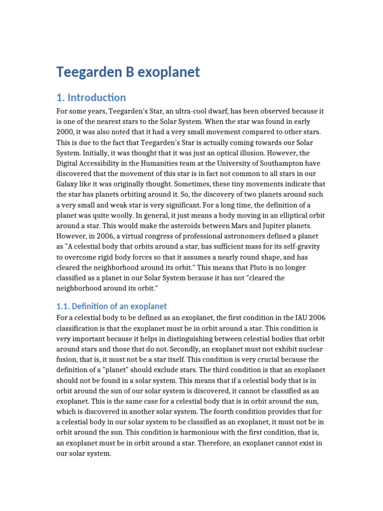 Teegarden B Exoplanet | PDF