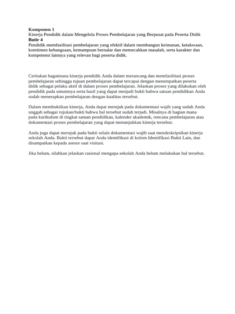 Butir 4 Akreditasi | PDF