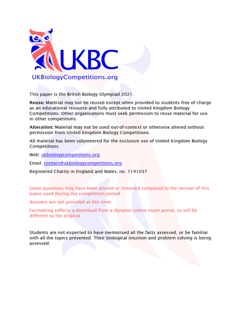 2021 BBO Online Paper 1 - Local Answer | PDF