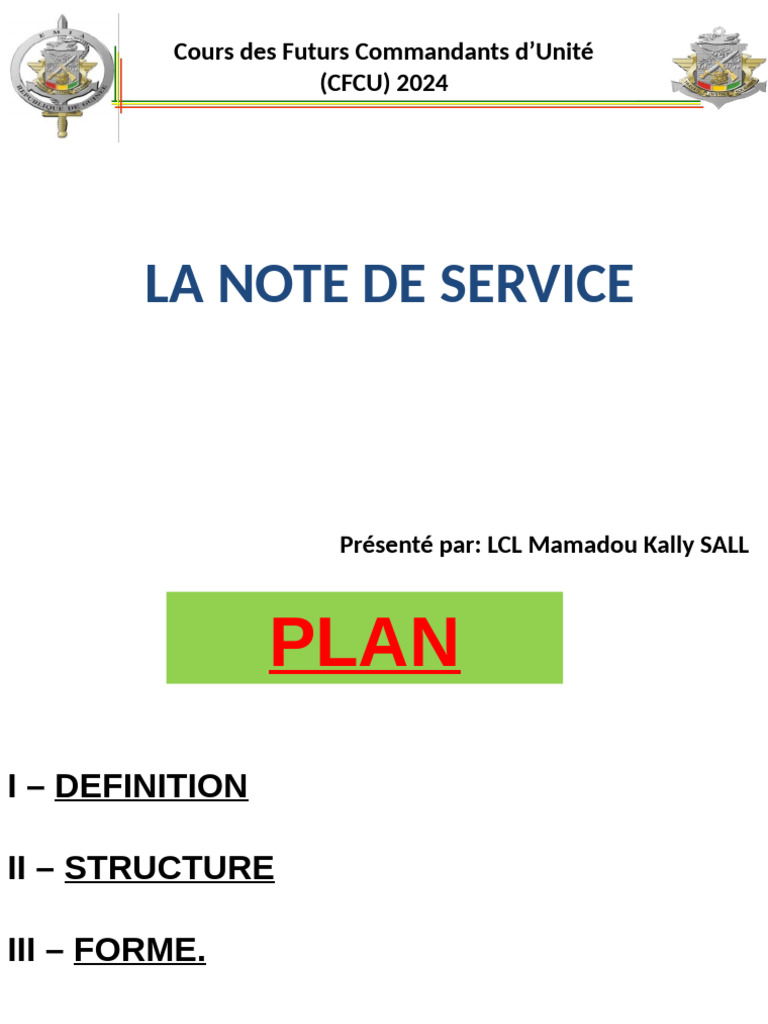 03-TEE3 La Note de Service | PDF