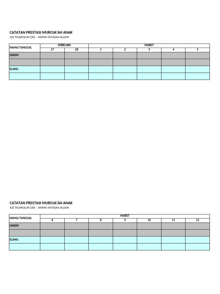 Lembar Murojaah | PDF