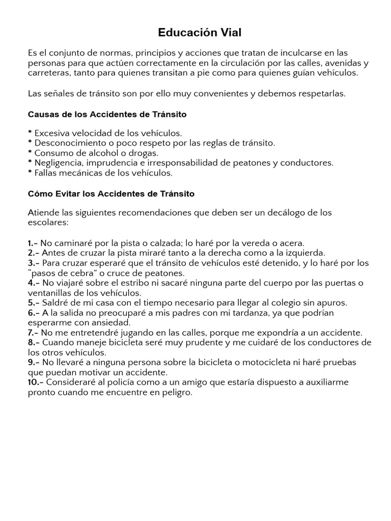 Educaci-N Vial | PDF