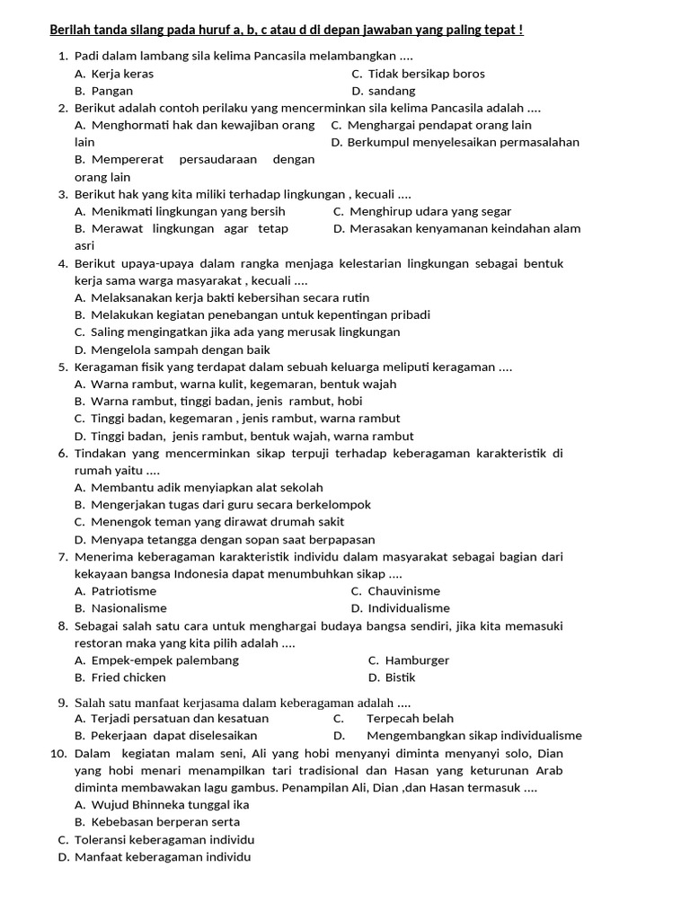 SOAL AM PKN Paper | PDF
