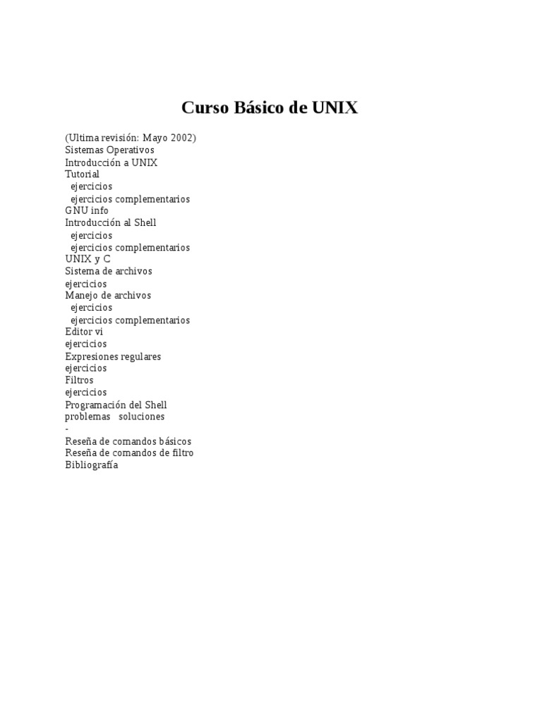 Curso Basico de UNIX | PDF | Unix | Archivo de computadora