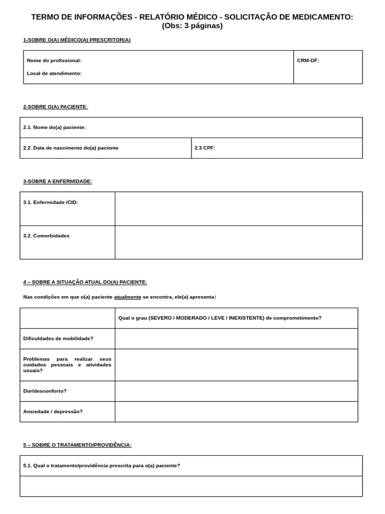 Relatorio Medico Medicamento | PDF