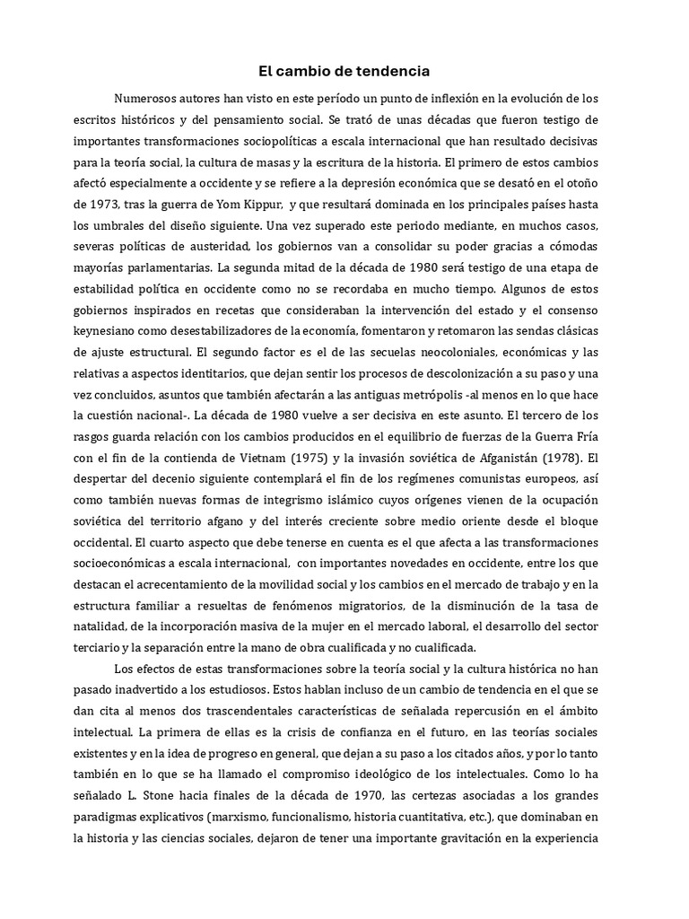 El Cambio de Tendencia | PDF