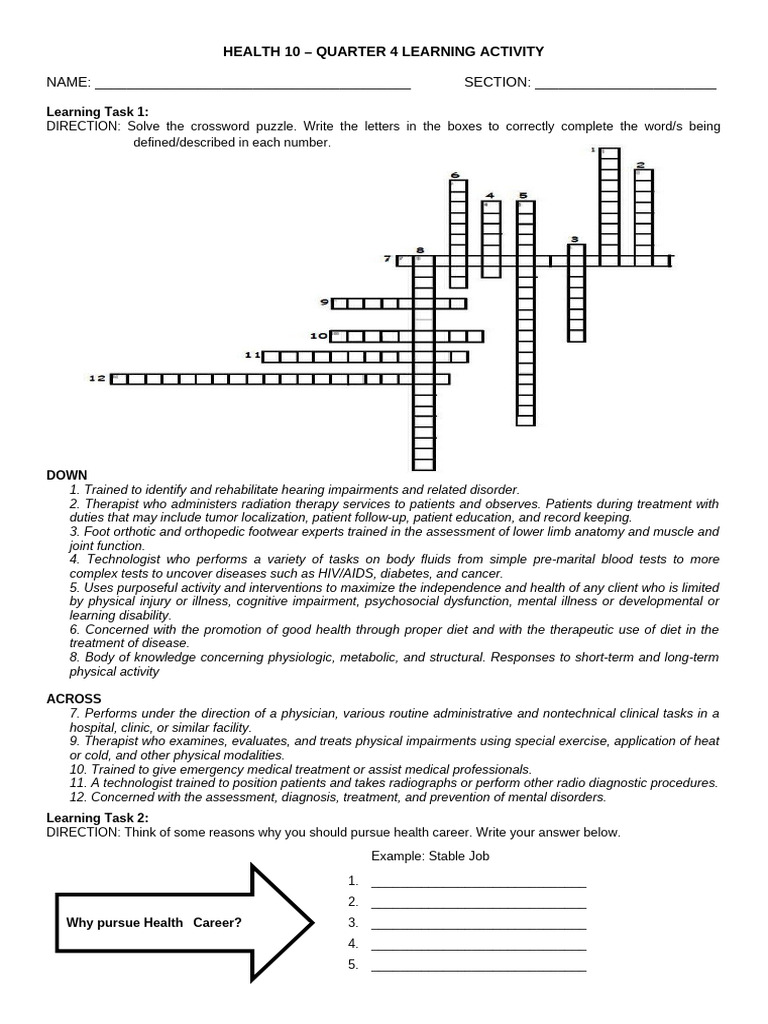 QUARTER 4 - HEALTH10 - Learning Activity Sheet | PDF