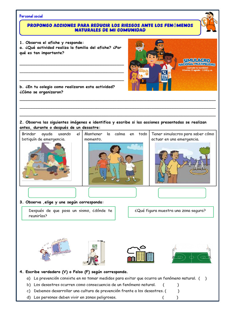 Juev-Ps-Propongo Acciones para Reducir Los Riesgos Ante Los Fenómenos Naturales de Mi Comunidad ...