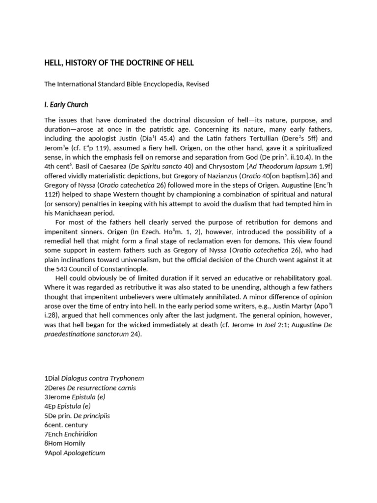 History of Doctrine of Hell | PDF