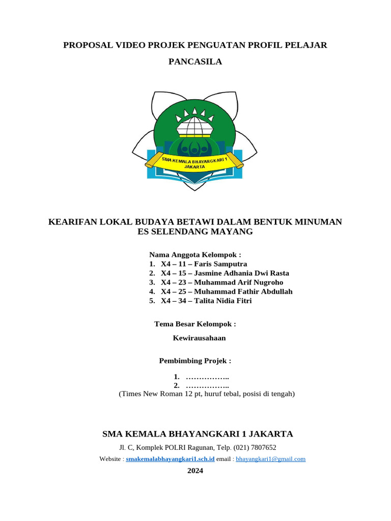 Proposal Kelompok 4 X-4 - Film Pendek (Video) | PDF
