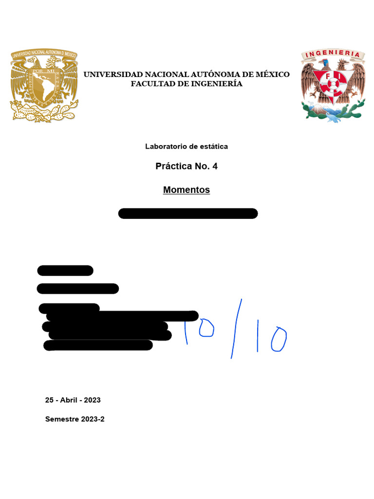 Practica 4, Lab Estatica UNAM FI | PDF