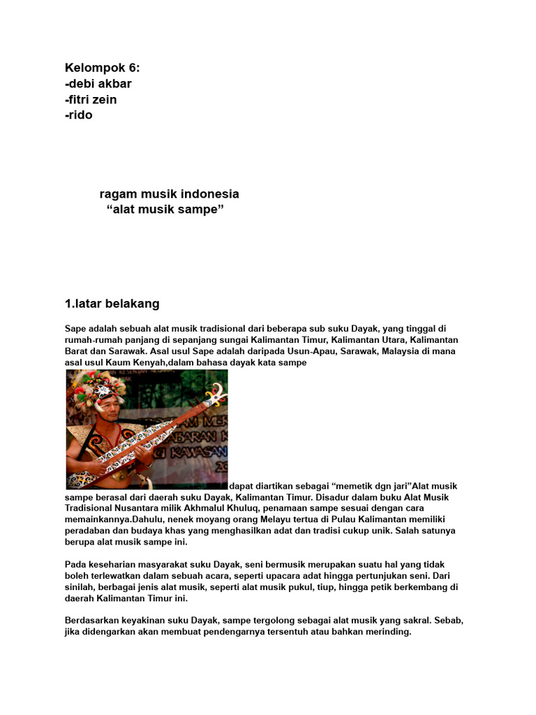 Alat Musik Sampe | PDF