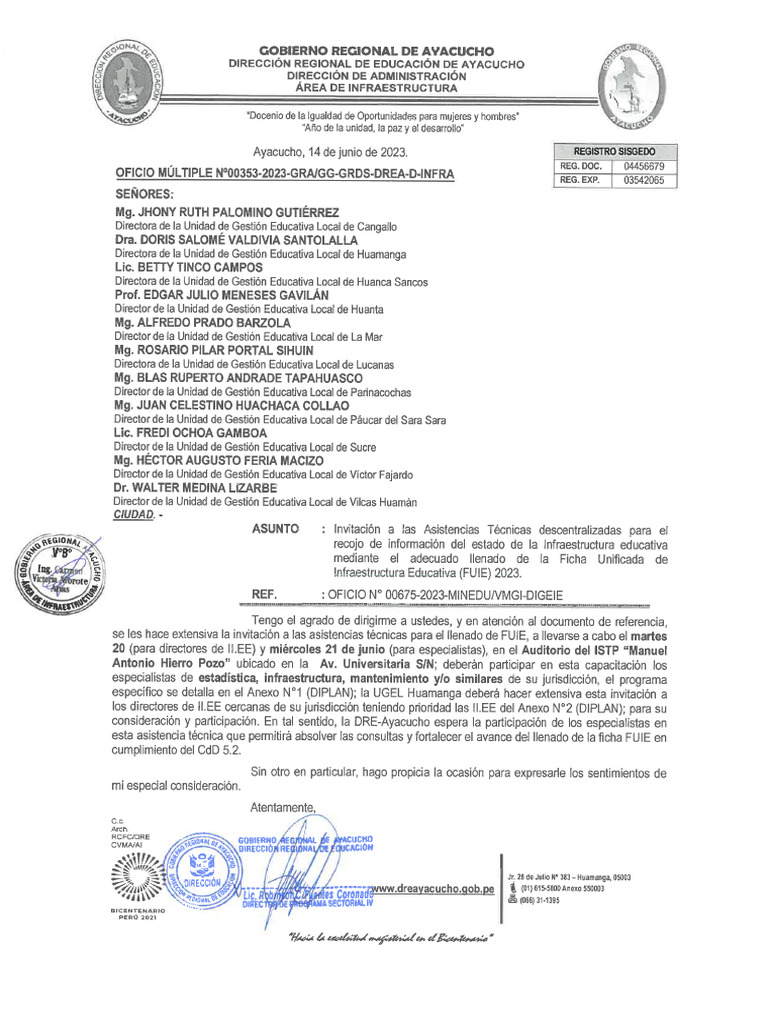 OFICIO MULTIPLE 353 | PDF