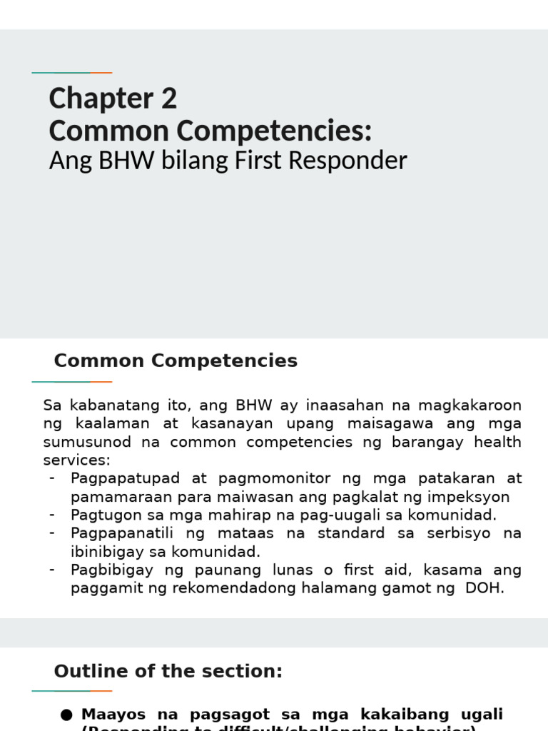 Chapter 2 - Online Version - Common Competencies | PDF