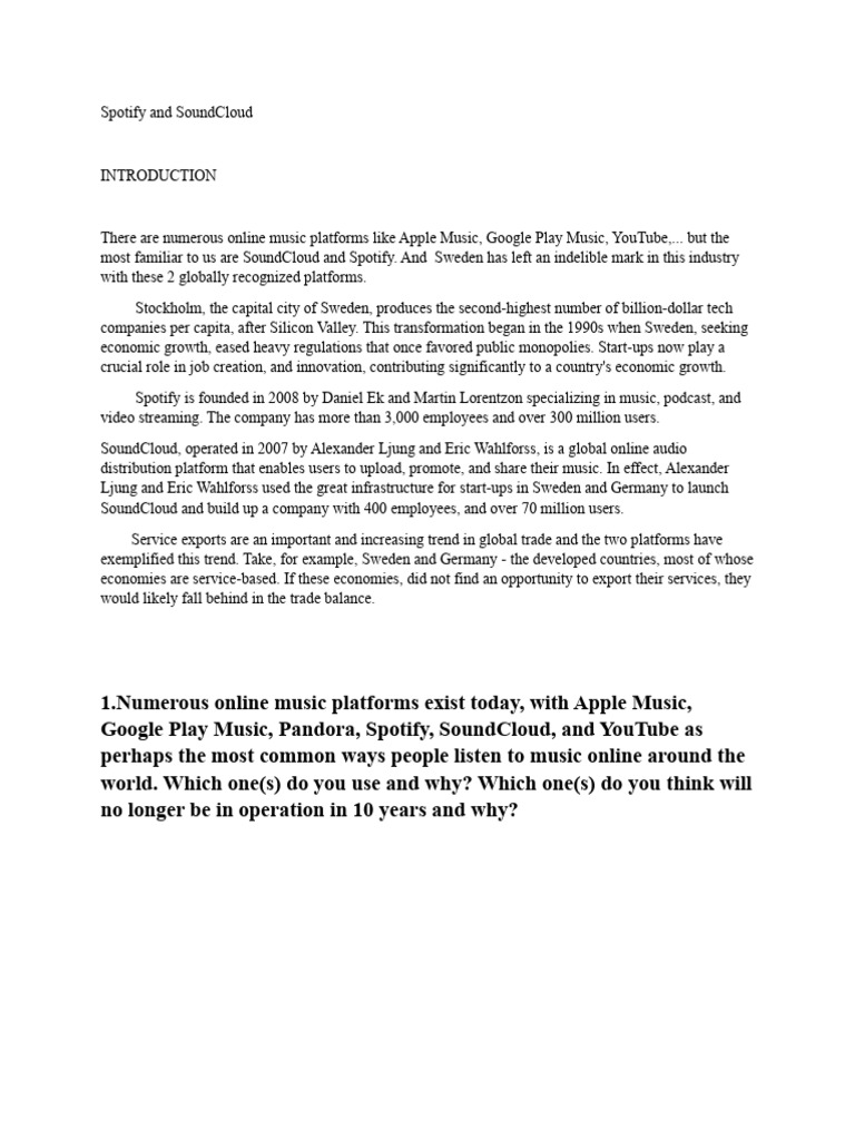 Spotify and SoundCloud | PDF