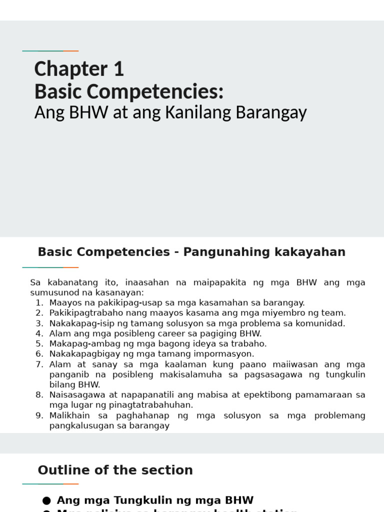 Chapter 1 - Online Version - Basic Competencies | PDF