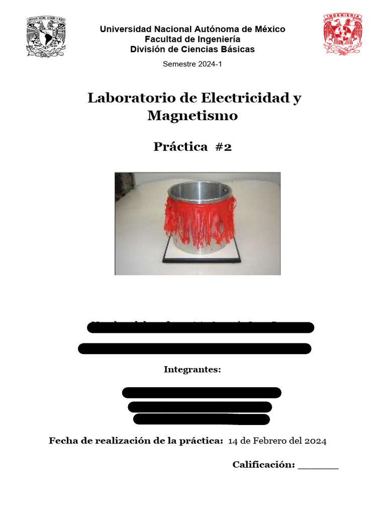 Practica 2, Lab Electricidad y Magnetismo UNAM FI | PDF
